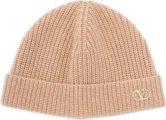 Valentino Garavani Homme, Accessoires, Beige, Taille: ONE Size VLogo Signature Knitted Beanie
