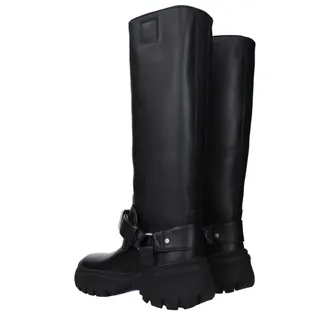 Burberry Harness-Strap Leather Boot - Black