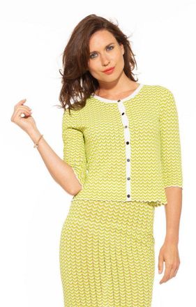 Passioni Strickjacke Cardigan in H&auml;kel-Optik