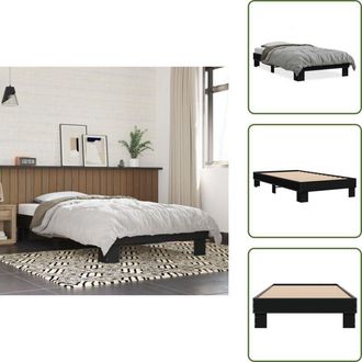 vidaXL Vidaxl - Bettgestell Schwarz 75x190 cm Holzwerkstoff und Metall - Bettesrahmen - Doppelbett - Holzbettrahmen - Schwarzes Bett - Lattenrost