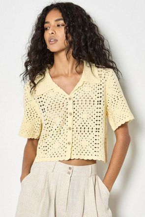 Apricot Cardigan Blumiger Cardigan mit H&auml;kelverzierungen