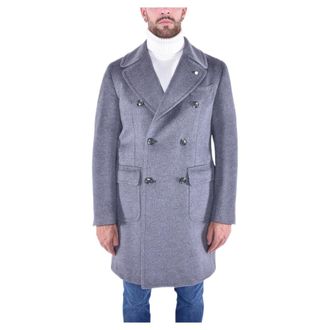 L.B.M. 1911 L.b.m. 1911, Homme, Manteaux, Gris, Taille: 2XL 00515/2 Double-Breasted Coat