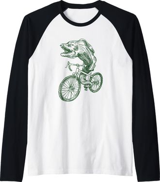 Seembo Moray Aal Radfahren Fahrrad Lustig Biker Fisch Biking Bike Raglan