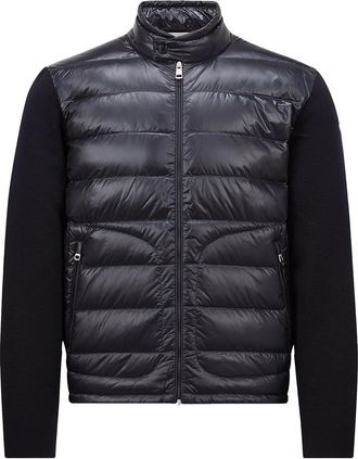 Moncler Moncler Cardigan Zipp&eacute; Matelass&eacute; En Laine, Homme, Bleu, Taille: 3xl