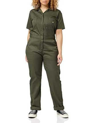 Dickies Femme, COMBINAISON MANCHES COURTES FLEX, VERT MOUSSE, XS