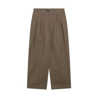 Toteme Relaxed Twill Hosen - - Trousers - Damen - Gr&uuml;n - S
