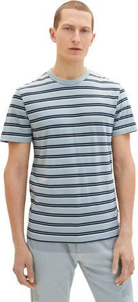 Tom Tailor Herren 1035539 T-Shirt, 31460 - Ice Blue Multicolor Stripe, XXL