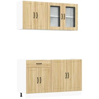 vidaXL 4-tlg. K&uuml;chenschrank-Set Lucca Sonoma-Eiche Holzwerkstoff Vidaxl