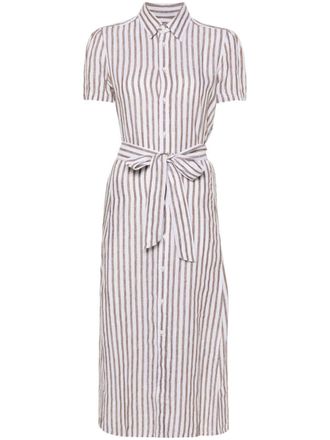Polo Ralph Lauren Gestreiftes Hemdkleid - Wei&szlig;