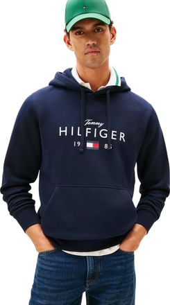 Tommy Hilfiger Herren Brand Love Big Hilfiger Hoodie Mw0Mw41427 Kapuzenpullover, Blue (Desert Sky), XL