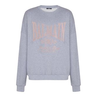 Balmain Bedrucktes Baumwoll-Sweatshirt - - Sweatshirts & Hoodies - Herren - Grau - S