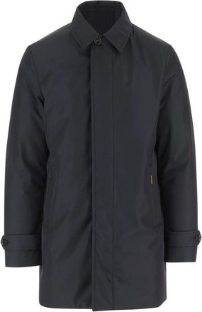 Moorer Homme, Manteaux, Bleu, Taille: M Long Jacket en M&eacute;lange de Soie