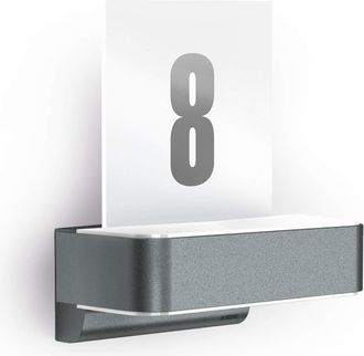 Steinel LED-Au&szlig;enwandleuchte L 820 SC anthrazit, 9,8 W, 679 lm, inkl. Hausnummer, 160&deg; iHF-Bewegungsmelder, vernetzbar, per App bedienbar, Aluminium