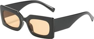 Generic Lunettes de soleil à monture épaisse pour hommes mode luxe grand cadre vert rectangulaire lunettes de soleil masculines Chunky UV400, thé noir, one si