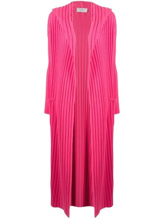 Teddy Cashmere cardigan Amalfi en cachemire nervur&eacute; - Rose