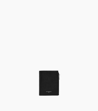 Le Tanneur Petit portefeuille vertical zipp&eacute; Lucien en cuir grain&eacute;