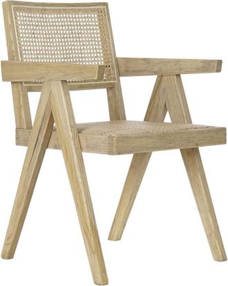 DKD Home Decor Ratan Elme Stuhl 56,5x60x86 nat&uuml;rliches Gitter Orme Ratan Multikolenmaterial Familienfarben und St&uuml;hle Details Details Details