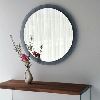 Pier Import Miroir rond moderne cadre verre fum&eacute; &Oslash;65 cm CODY
