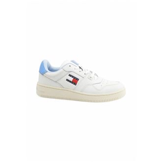 Tommy Hilfiger Retro Basketball-Sneaker aus Leder - - Shoes - Damen - Wei&szlig; - 39 EU