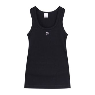 Pinko Pinko, Femme, Tops, Noir, Taille: 42 FR Ribbed Knit Tank Top