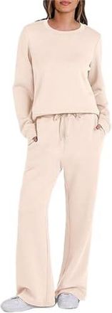 Generic Surv&ecirc;tement baggy pour femme - 2 pi&egrave;ces - Col rond - Sweatshirt et pantalon avec poches et cordon de serrage - Manches longues - V&ecirc;tement dint&eacute;rieur -