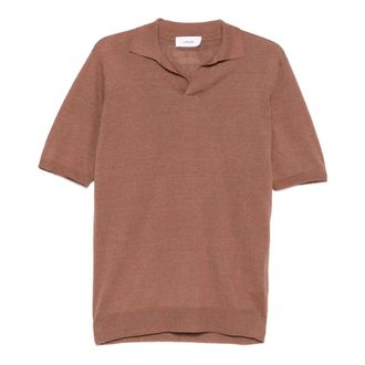 Lardini Leinen-Baumwoll-Strickpolo - - Knitwear - Herren - Braun - L