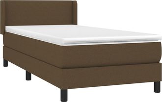 vidaXL Vidaxl - Giroletto A Molle Con Materasso Marrone Scuro 90x200 Cm Tessuto