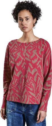 Street One Damen A322597 Two-Tone Jaquard Shirt, Sugar Coral, 44 EU