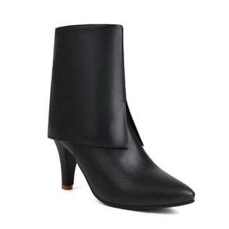 Generic Bottines &agrave; talons aiguilles avec fermeture &eacute;clair lat&eacute;rale pour femme, Noir, 40.5 EU