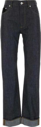 Bottega Veneta Femme, Jeans, Bleu, Taille: 40 FR Jean Droit &agrave; Revers