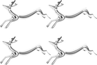 Cabilock 4Stücke Metall Rentier EssstäBchen Halter: Weihnachten EssstäBchen Ablage StäBchen Halter Löffel Dinner Spoon Ständer Stäbchenbänke Messerbänkchen, Be