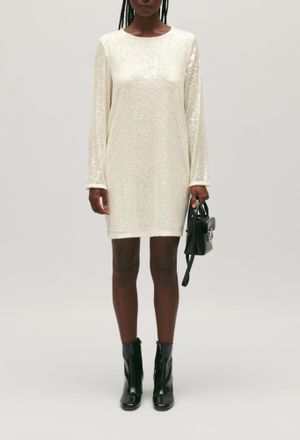 Claudie Pierlot Robe courte Rififi sequins &eacute;crue