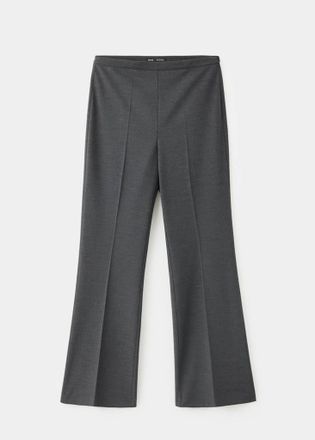 Mango Pantalon flare &agrave; rayures avec pli marqu&eacute; gris - Femme - 34 - MANGO