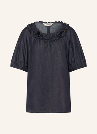 Max Mara Blusenshrit Catia In Jeansoptik Mit Schmucksteinen blau
