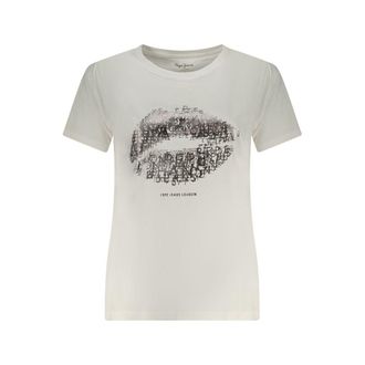 Pepe Jeans London Bianco Baumwolle Damen T-Shirt