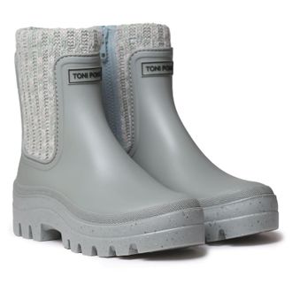Toni Pons Camos Damen-Wasserstiefel aus Gummi und Strick, Minzgrün, 40 EU
