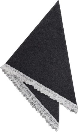 Ganni Lace-trim Wool Scarf