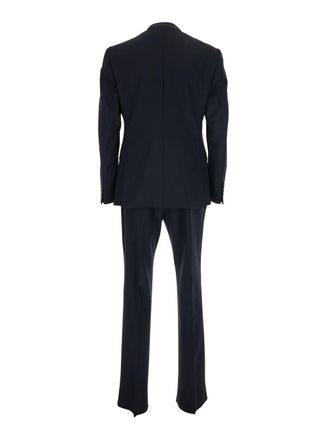 Emporio Armani Mens Suit Single-Breasted Slim Blue Virgin Wool Suits
