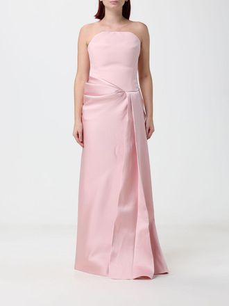 Solace London Schulterfreies langes Satin-Abendkleid mit drapierter Taille
