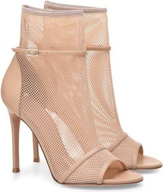 Generic Bottines à Talons Hauts et Bout Ouvert en RéSille pour Femme, Bottines Courtes Dété à Talons Aiguilles et Boucles Tendance Sandales à Bout Rond en Rés