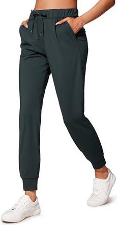 CRZ YOGA Femme Pantalon de Jogging Cordon de Serrage Décontracté Athlétique Survêtement avec Poches Latérales - 71cm Mélanite 40