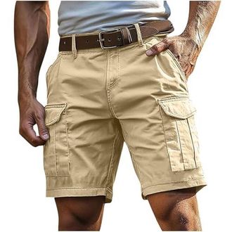 Generic Short cargo tactique pour homme - Serg&eacute; de coton l&eacute;ger avec plusieurs poches pour la randonn&eacute;e, le golf, le travail et les activit&eacute;s de plein air, Jau
