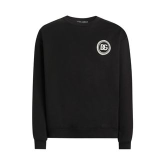 Dolce & Gabbana Logo Patch Rundhals-Sweatshirt - - Sweatshirts & Hoodies - Herren - Schwarzk - XL