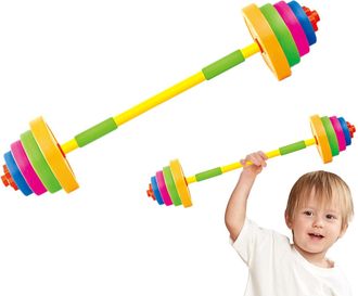 Generic Krafttrainer f&uuml;r Kinder - verstellbares Hantel-Langhantel-Spielzeug, Fitness-&Uuml;bungsausr&uuml;stung | Mehrzweck-Spielset f&uuml;r das K&ouml;rpertraining im Freien f&uuml;