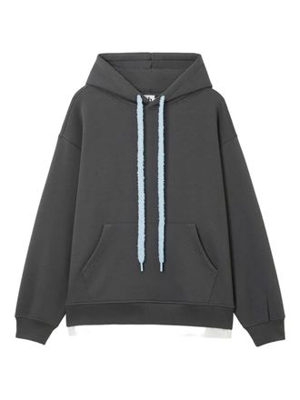 B+ab hoodie &agrave; lien de resserrage &agrave; poche plaqu&eacute;e - Gris