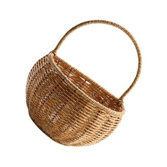 Amosfun 1Stk H&auml;ngekorb aus Rattan kitchen storage basket k&uuml;che wanddeko Stuffer Regalk&ouml;rbe aus Weidengeflecht Bettkorb wandmontierter Korb dekorativer Aufbewa