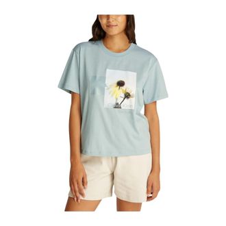 Calvin Klein Floral Graphic T-Shirt - - Tops - Damen - Blau - XS