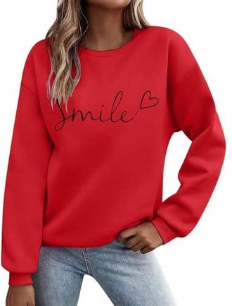 Generic Pull Femme Automne,Sweat &Agrave; Capuche Femme Streetwear Sport V&ecirc;tements avec Poches Cordon Imprim&eacute; Casual Manche Longue Hoodies Automne Et Hiver Chaud D&eacute;c