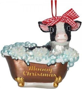 Gift Company H&auml;nger Kuh in der Badewanne, Mehrfarbig 10,8x11x6cm