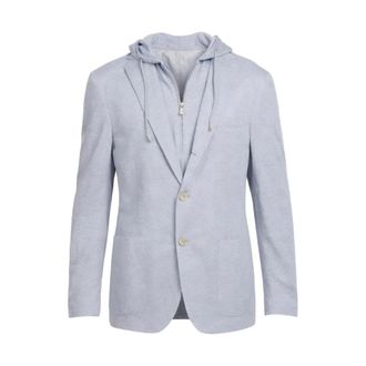 Eleventy Jackett aus Baumwollmischung mit Brustdetail - - Jackets - Herren - Blau - L